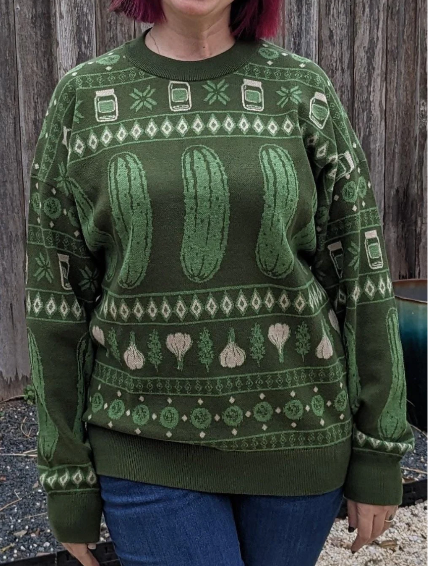 Dill Pickle Holiday Knitted Sweater Crew Neck - Knitted to order ...