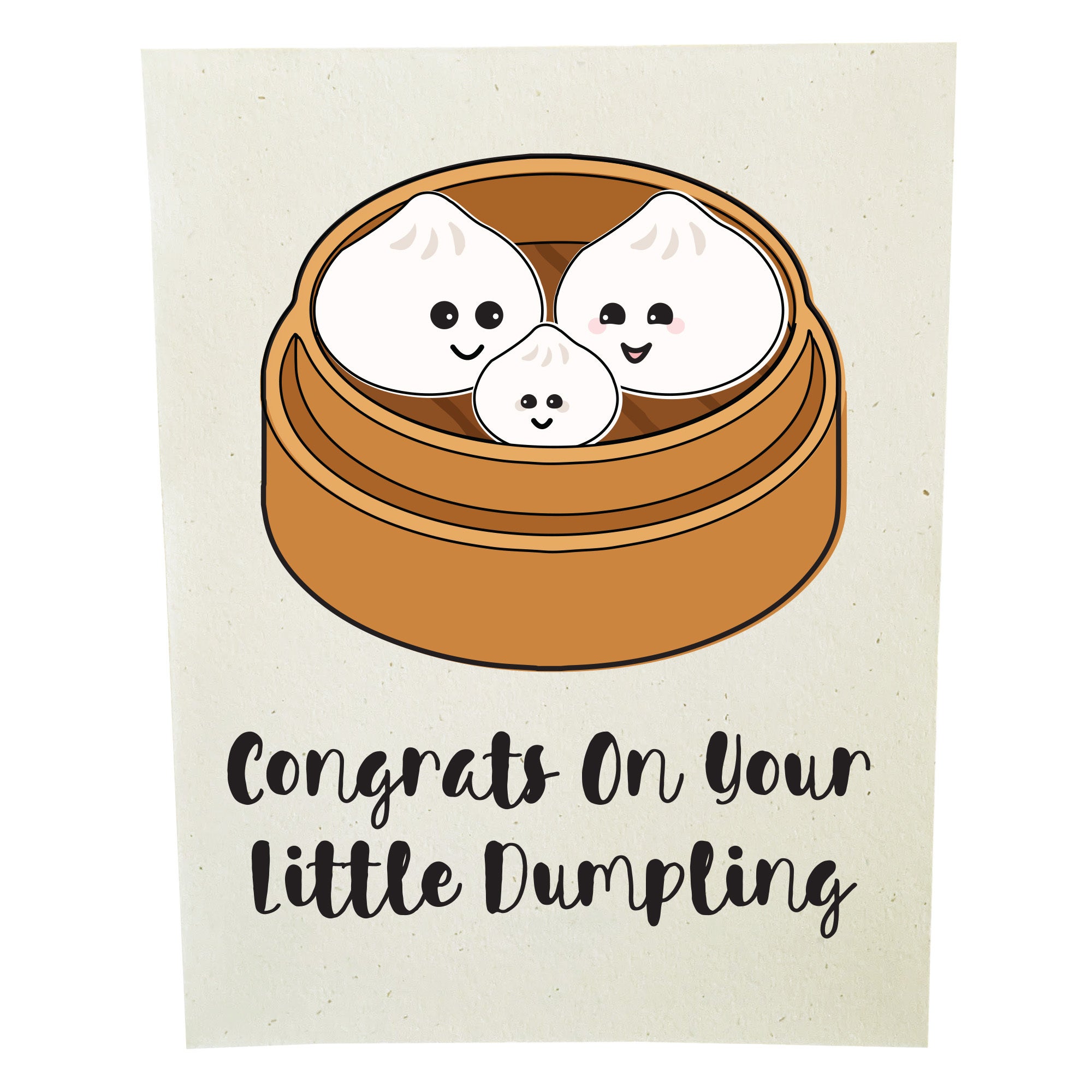 Congrats on Your Little Dumplings | Baby Shower Greeting Card Food Pun ...